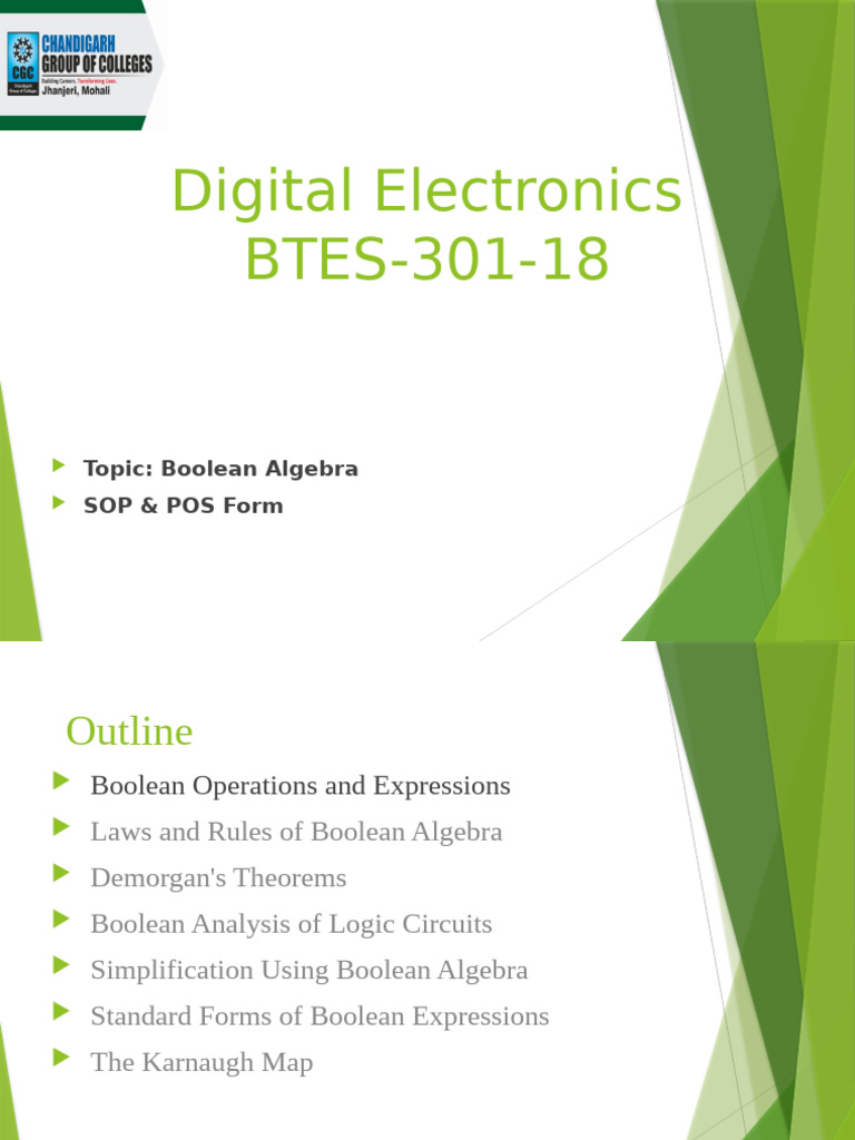 CCE Unit No. 2 - Boolean Algebra - DE | PDF | Boolean Algebra | Teaching Mathematics