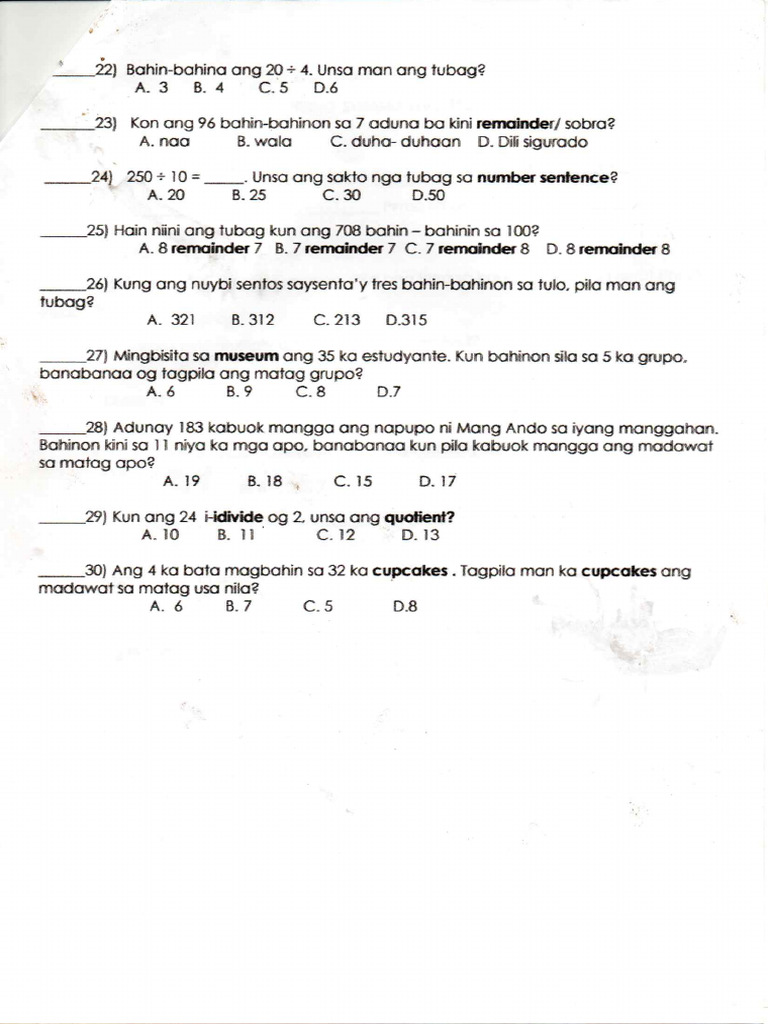 Math 2nd Quarter Page 3 | PDF