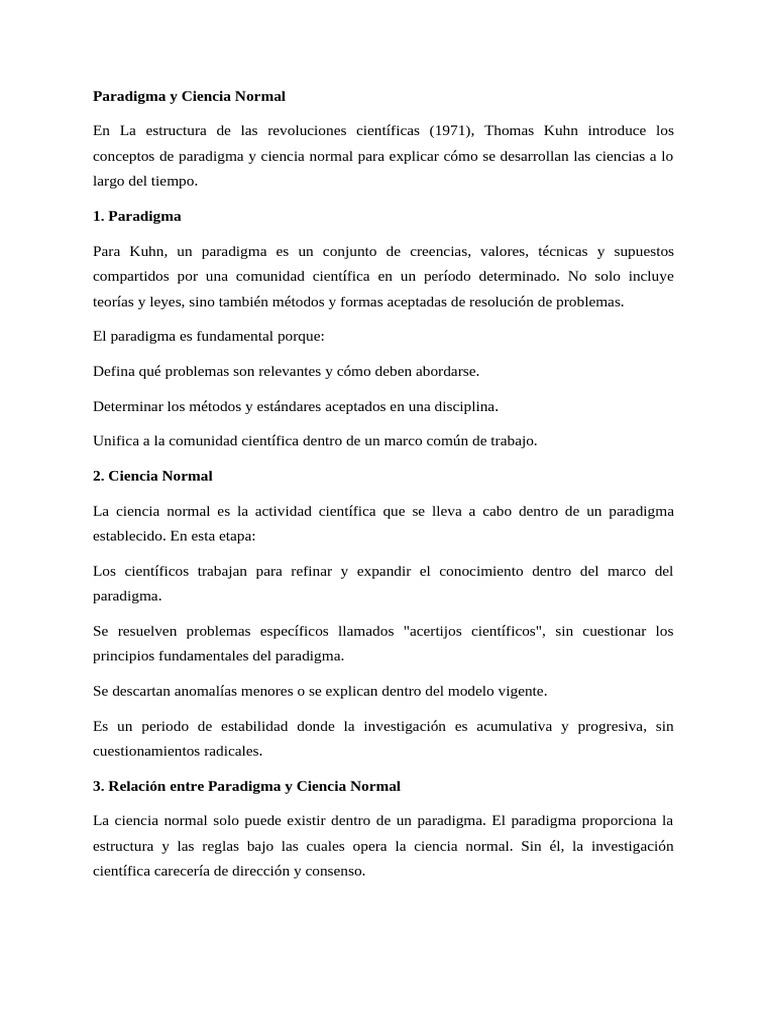 Tarea 1 Paradigma y Ciencia Normal Cejl | PDF