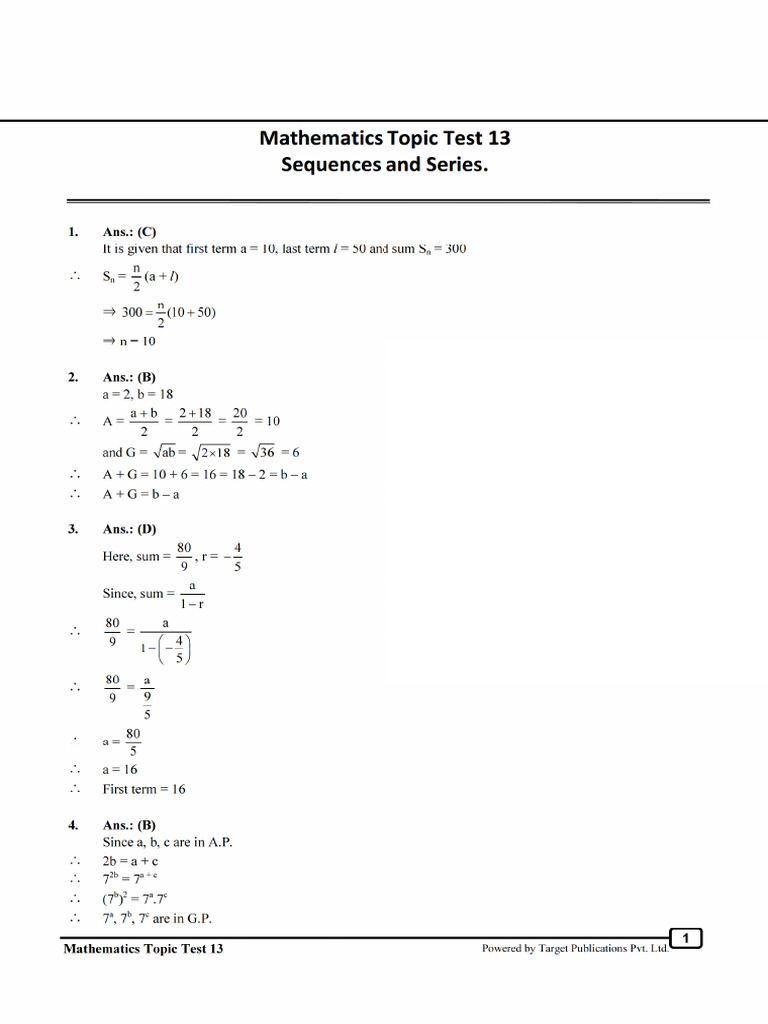 17 MATHTT13 Sequences and Series - AF | PDF