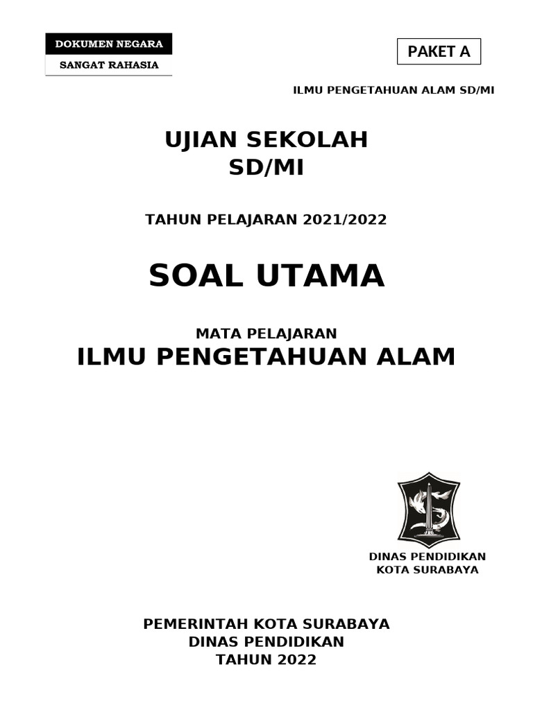 Soal Us Ipa Paket A | PDF
