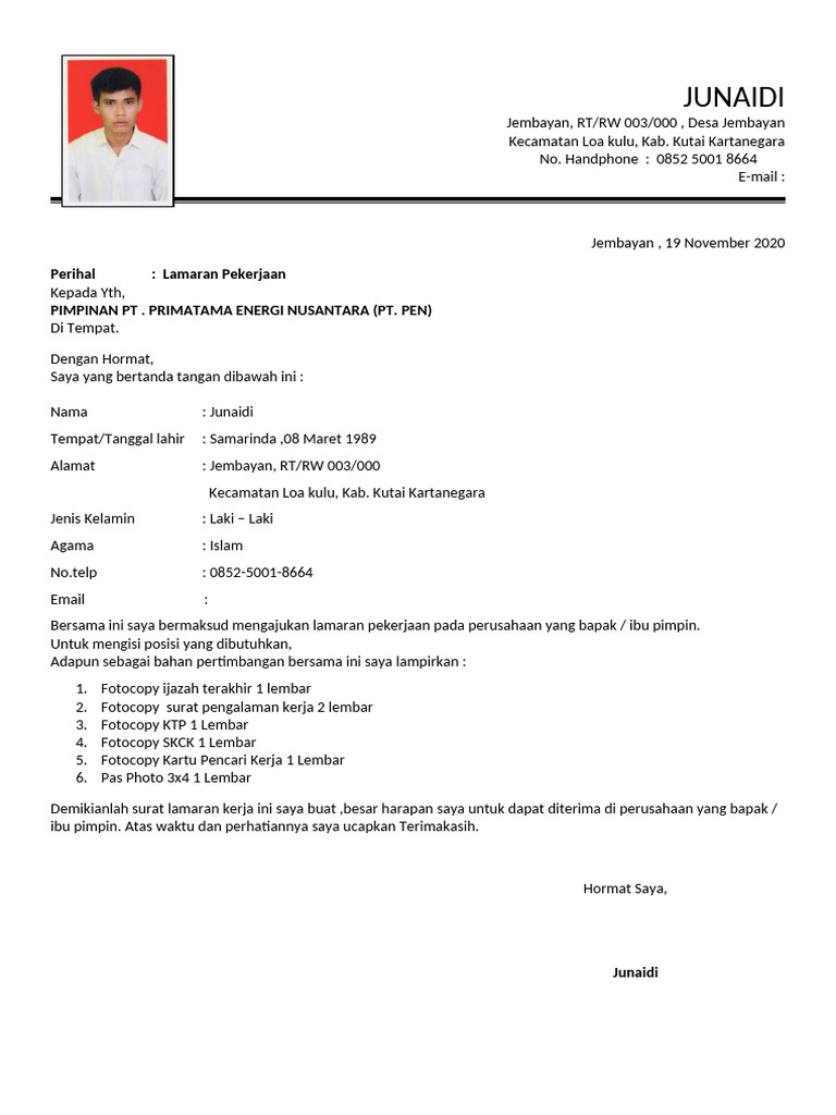 Cv Junaidi Baru | PDF