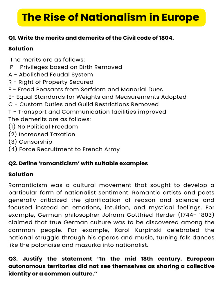 Class 10 History Nationalism in Europe | PDF | Nationalism | Liberalism