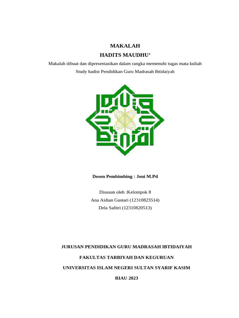 Memahami Hadits Maudhu’: Definisi dan Sejarah | PDF