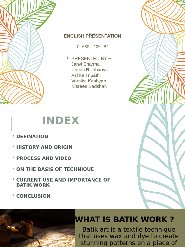 Batik Work | PDF | Textiles | Textile Arts