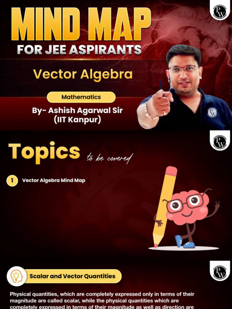 Vector Algebra - Class Notes | PDF
