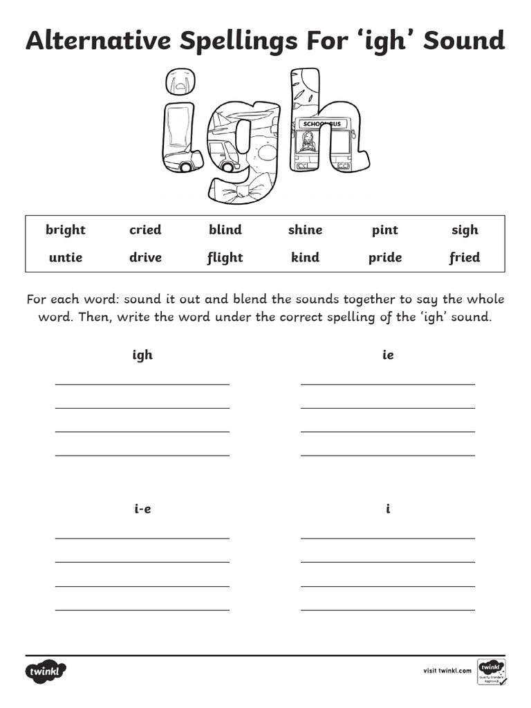 T L 527447 Alternative Spelling For Igh Sound Activity Sheet | PDF