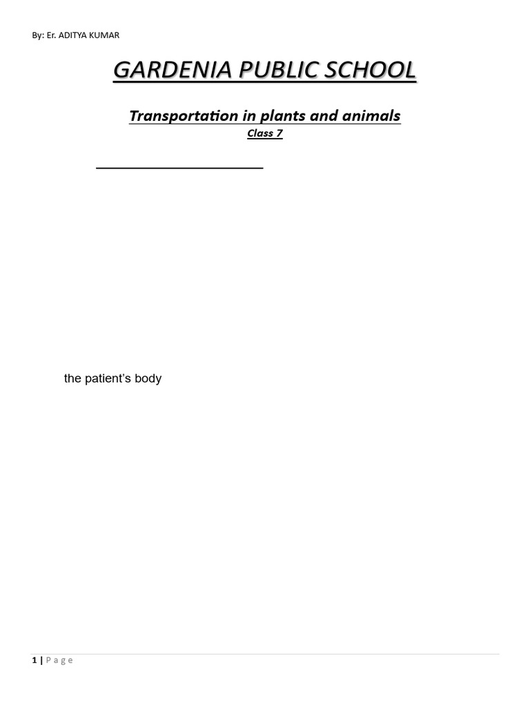 Transportation in Plants and Animals | PDF | Atrium (Heart) | Ventricle ...