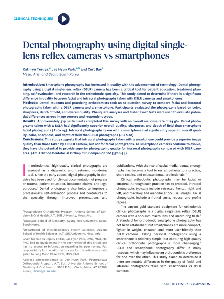 Dental Photography Using Digital Single Lens Refle | PDF | Camera | Digital Single Lens Reflex ...