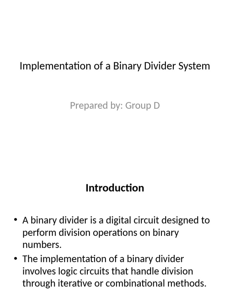 Presentation Binary Devider System | PDF | Division (Mathematics ...