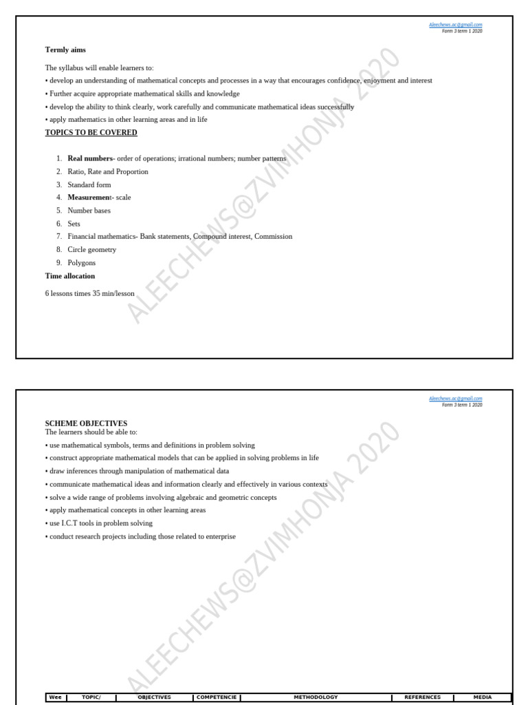 FORM 3 | PDF | Ratio | Mathematics