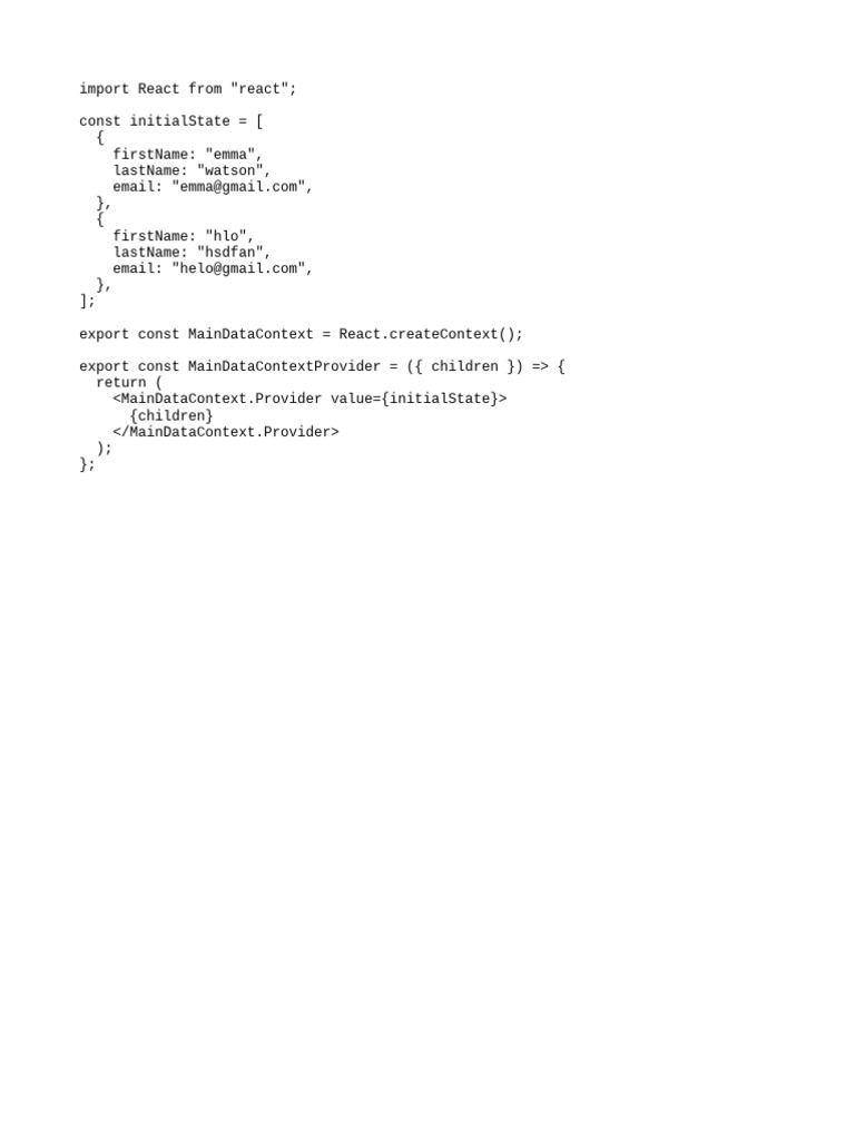 Main Data Context | PDF