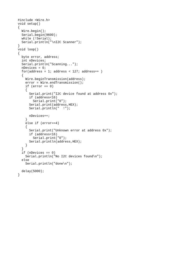 I2C сканер | PDF