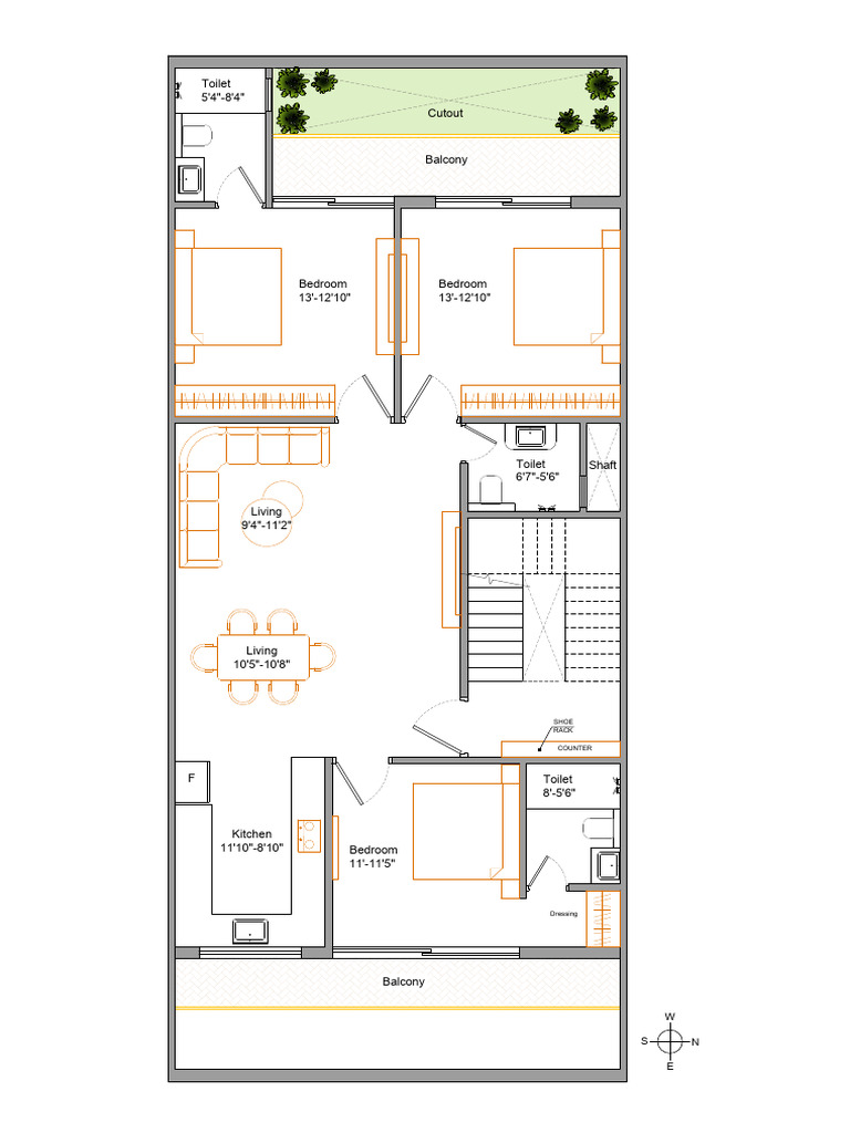 Ambala Residence Furniture Layout Op-1 | PDF