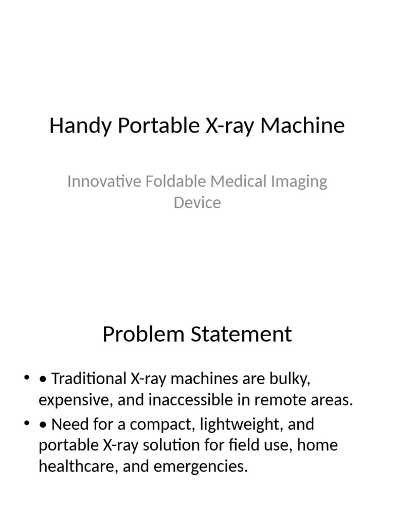Portable AI X-ray Machine Overview | PDF