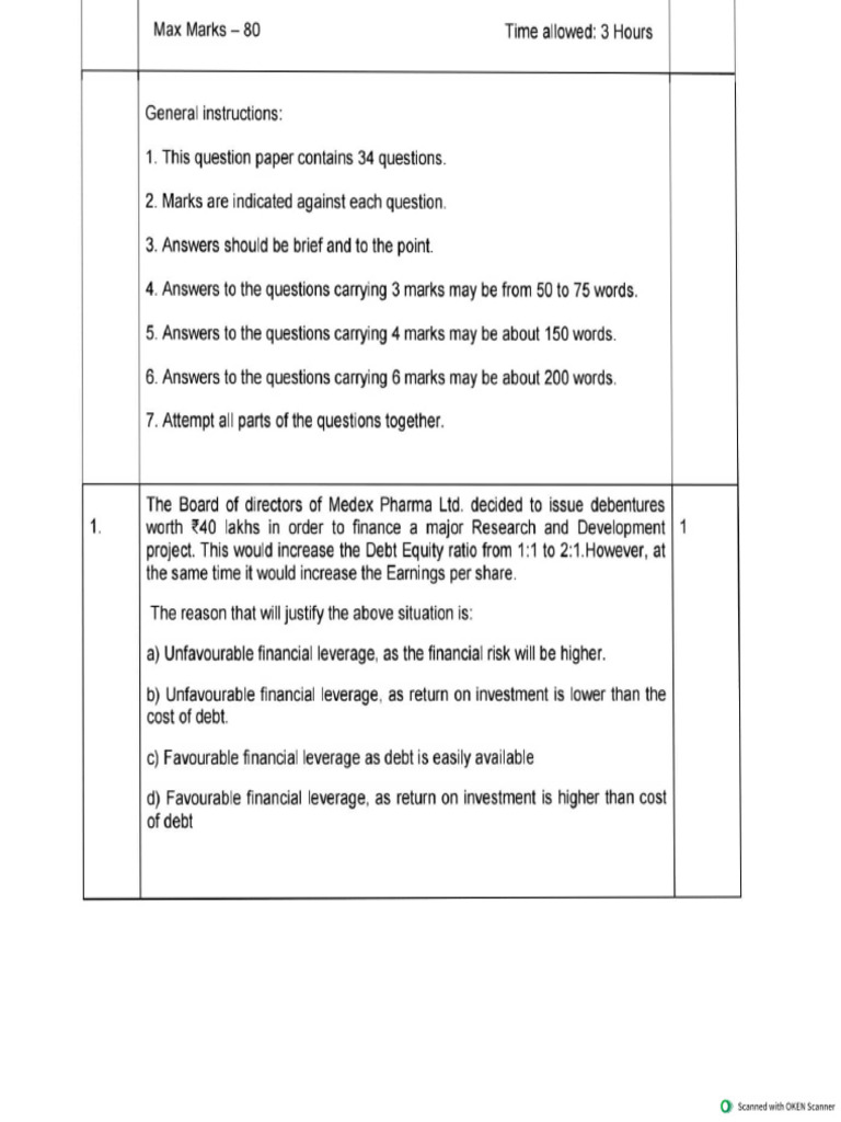 Commerce Practice Paper XX | PDF