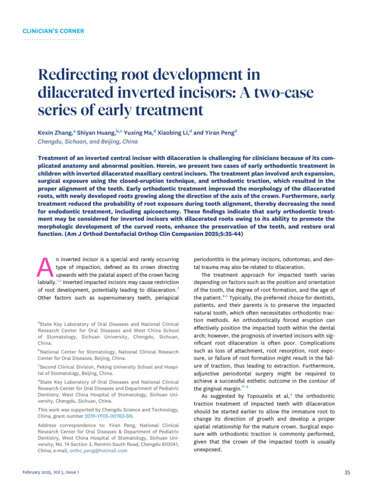 Redirecting Root Development in Dilacerated Invert | PDF | Orthodontics ...