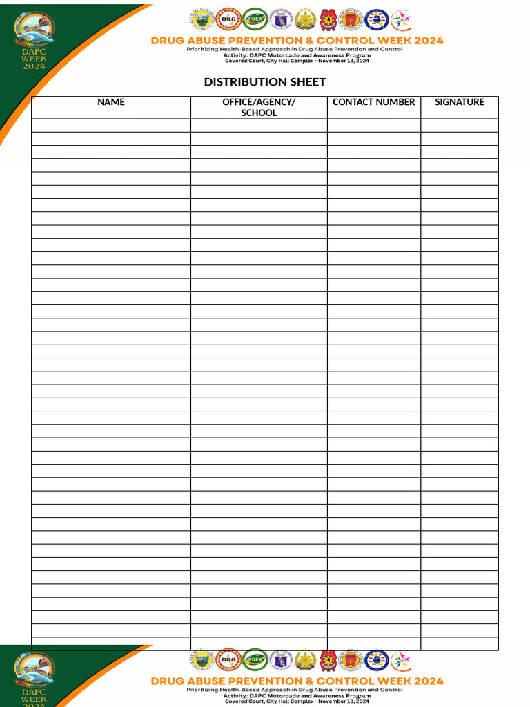 Distribution and Attendance Sheet | PDF