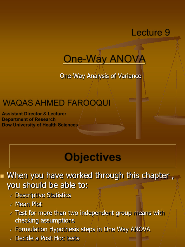 One Way Anova | PDF | Analysis Of Variance | P Value
