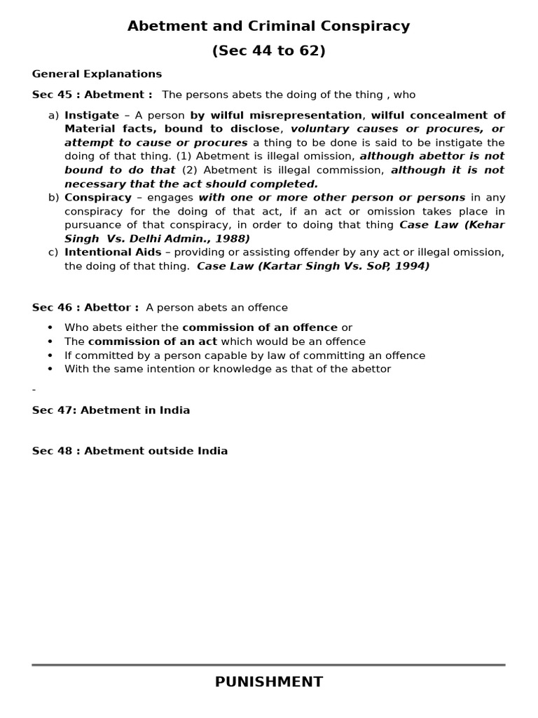 Abetment and Criminal Conspiracy | PDF | Aiding And Abetting | Criminology