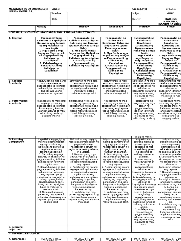 Grade 4-Q3W6 (Matatag DLL) - GMRC | PDF