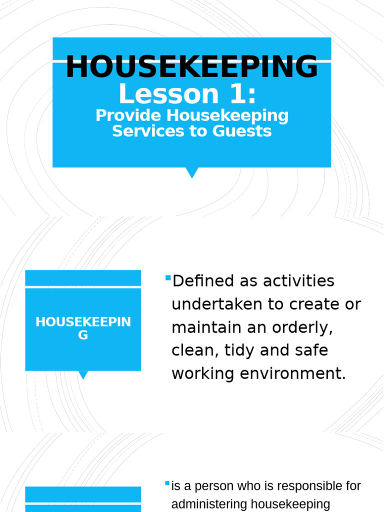 Grade 12 - Housekeeping 1 | PDF | Housekeeping | Behavioural Sciences