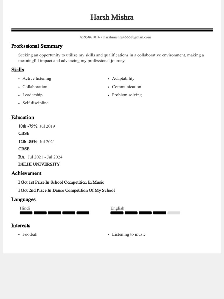 Harsh Resume 84 | PDF