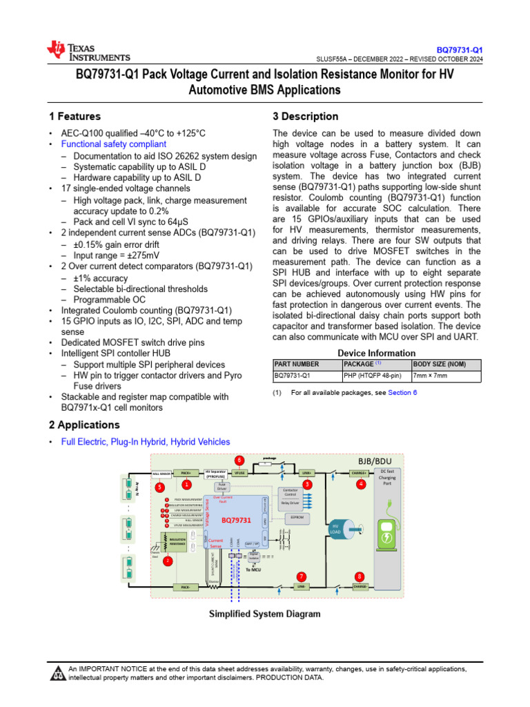 bq79731-q1 | PDF | Computer Engineering | Electronics