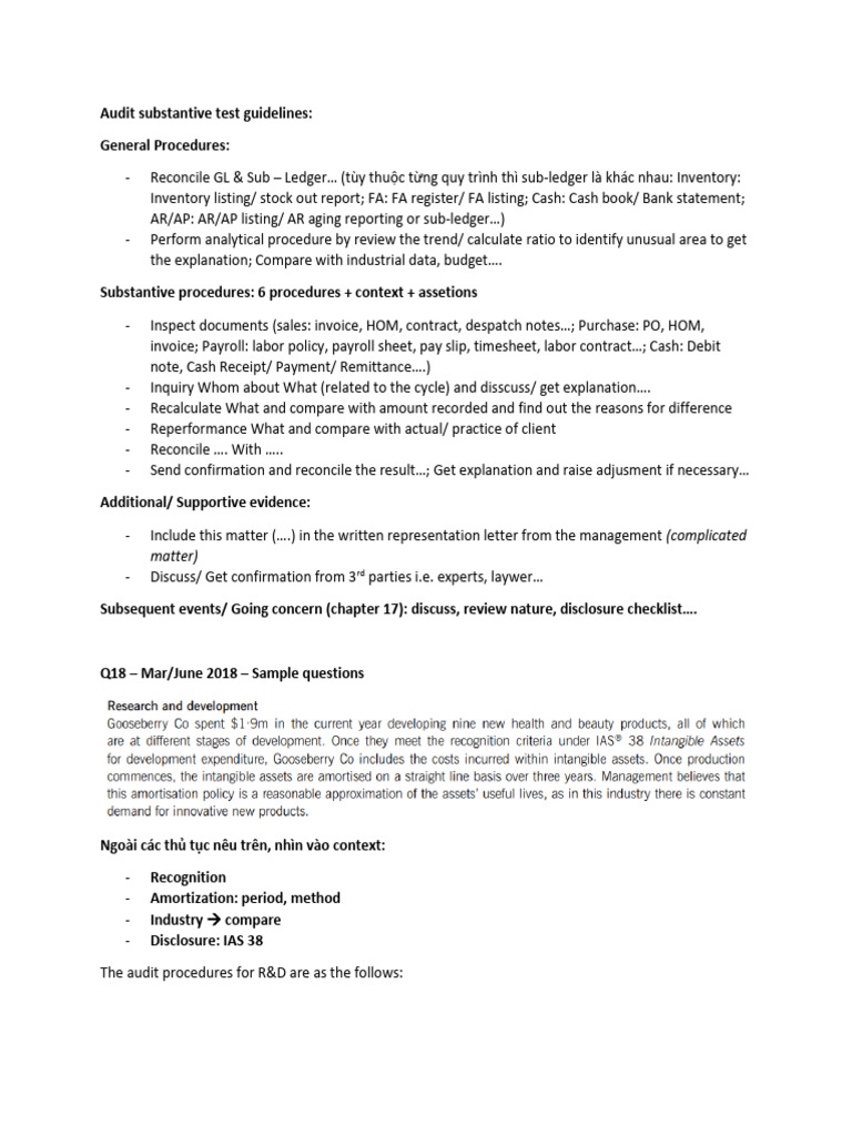 Revision 6 - Audit Substantive Test | PDF | Auditor's Report | Depreciation