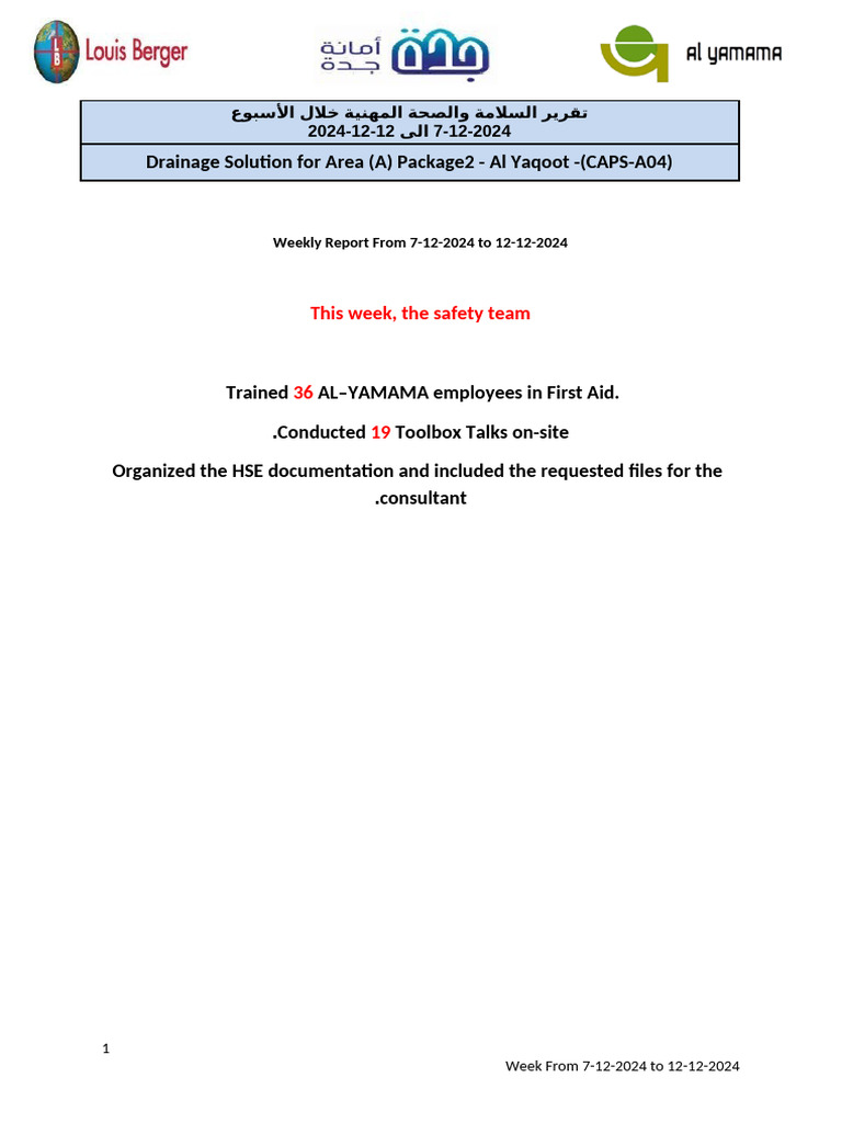 HSE - Report - Weekly | PDF