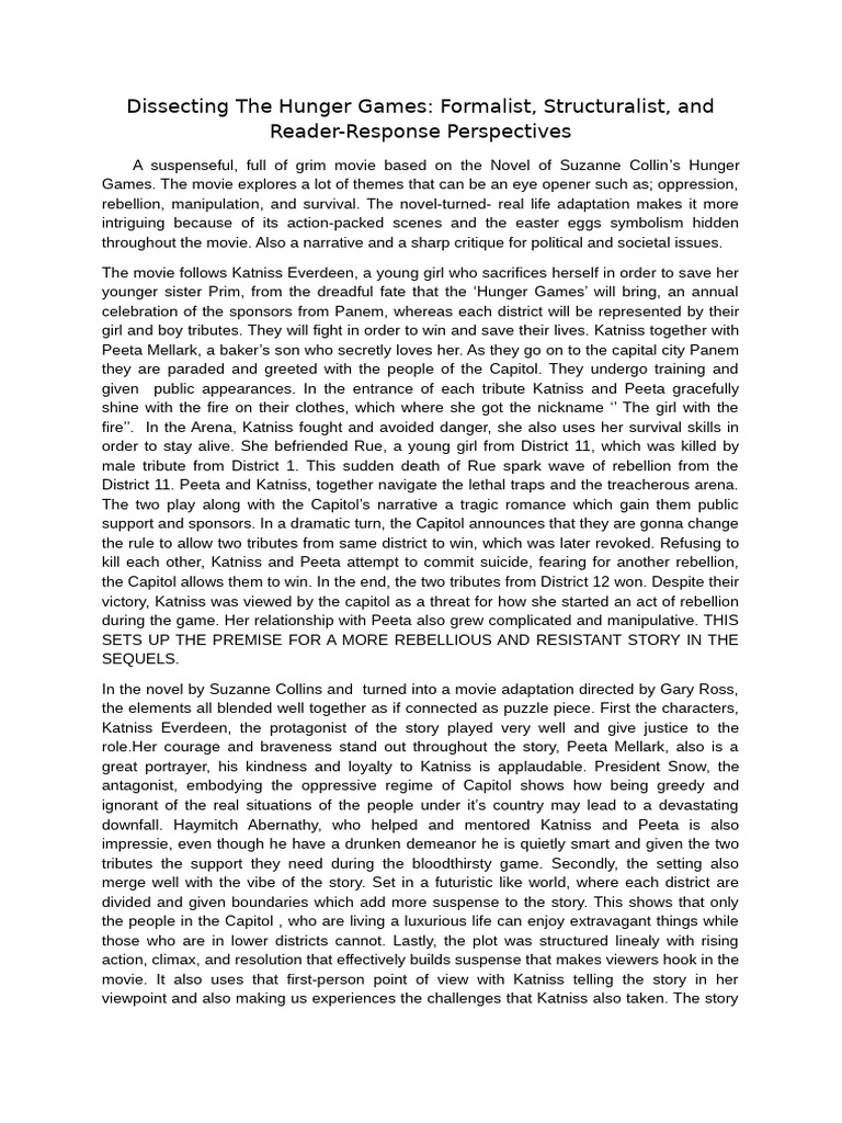 Hunger Games Critic 1 | PDF | The Hunger Games