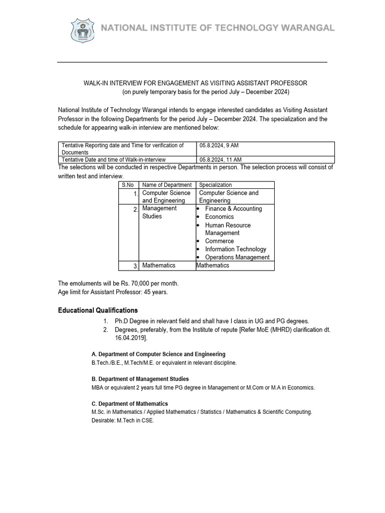 Guidelines and Application - Visiting Asst Prof July 2024-2 2024-7-30-9-52-13 | PDF