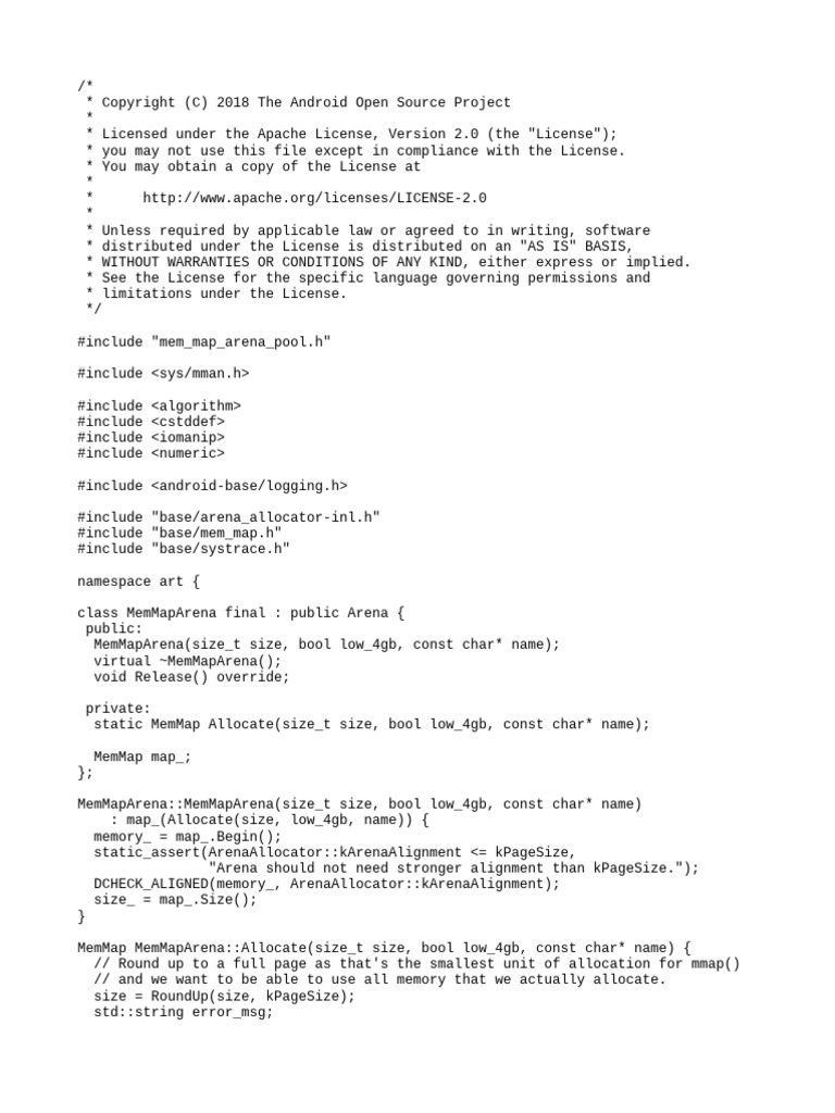 Mem Map Arena Pool | PDF | License | Computing