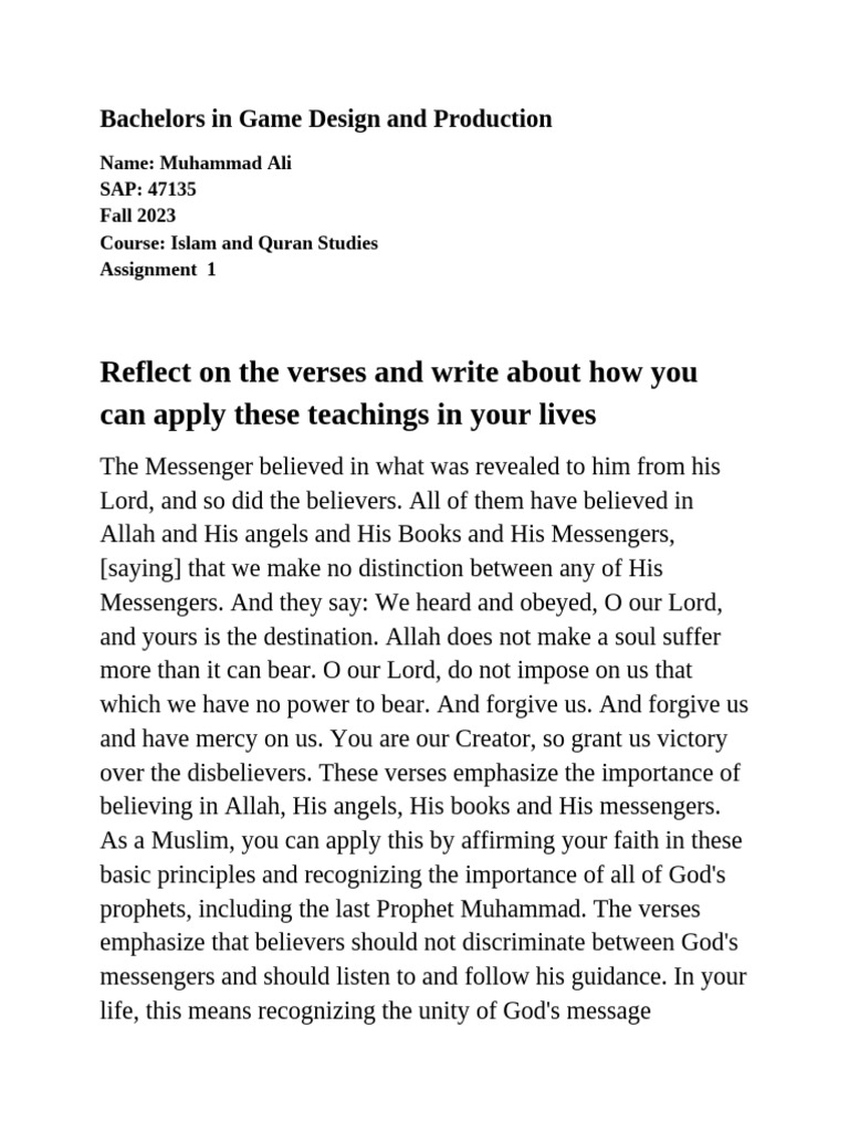 Assignment No 1 Muhammad Ali SAP 47135 | PDF