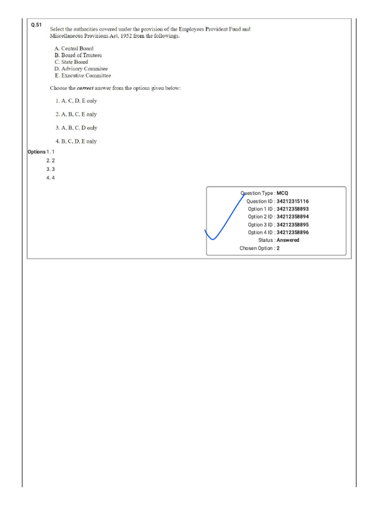 MCQ Answer Sheet: Questions 51-96 | PDF