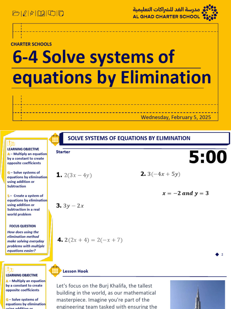 6.4 Solving Systems of Equations by Elimination (Part 2) | PDF ...