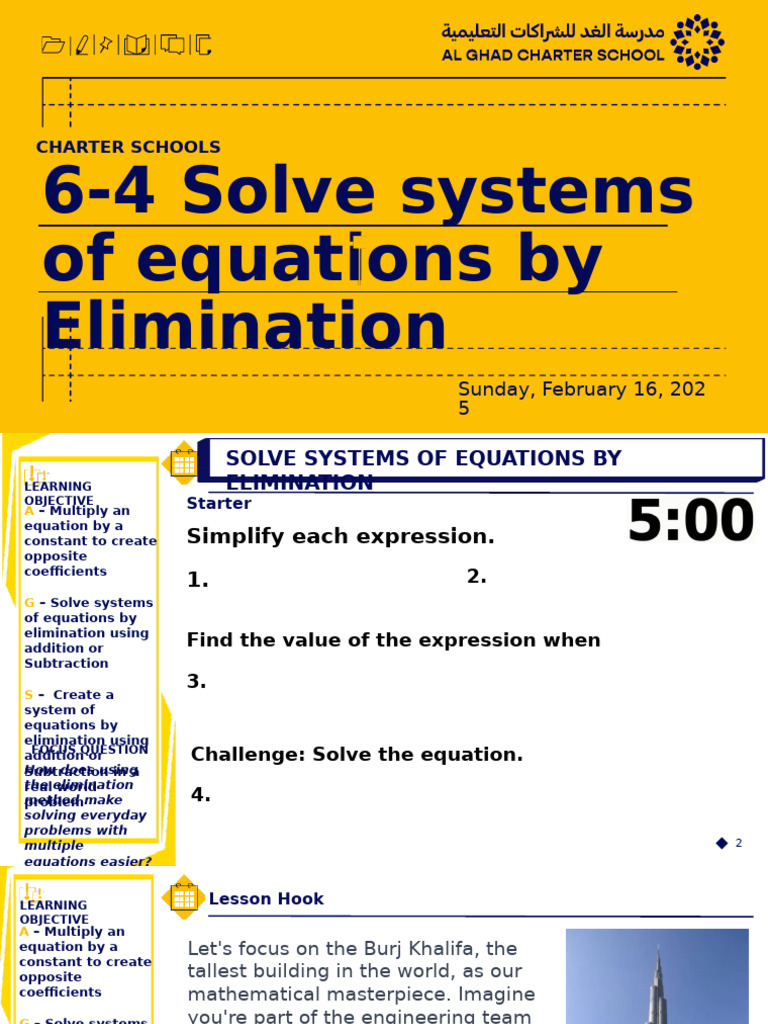 6.4 Solving Systems of Equations by Elimination (Part 2) | PDF ...