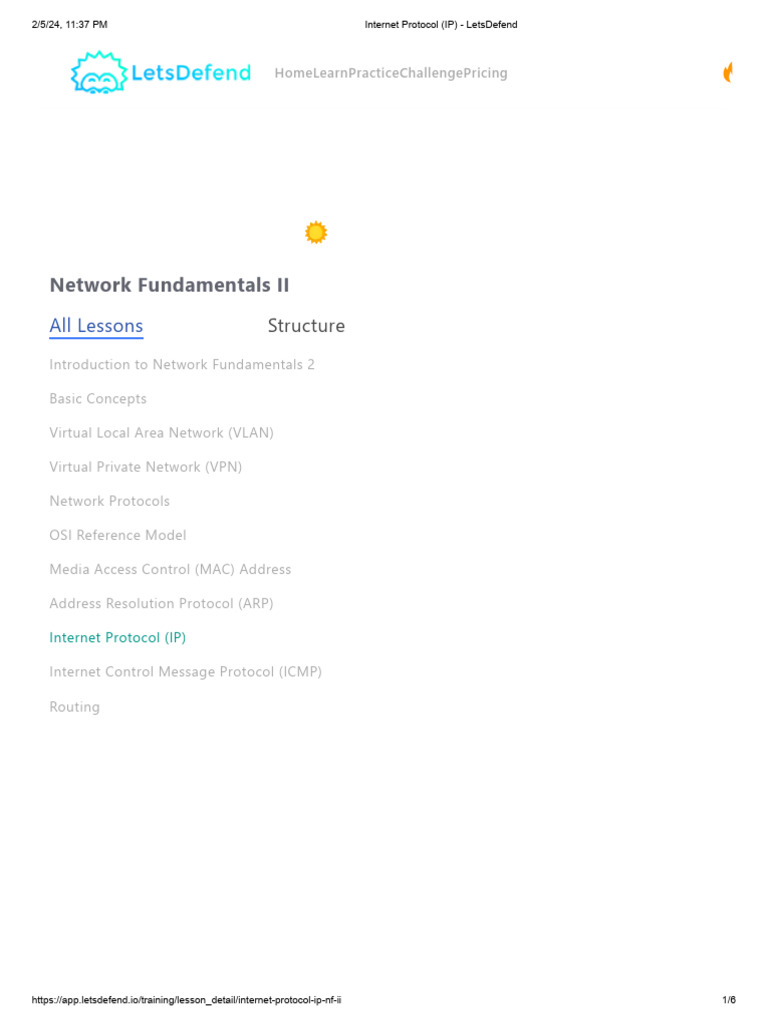 Internet Protocol (IP) - LetsDefend | PDF | Internet Protocols | Computer Network