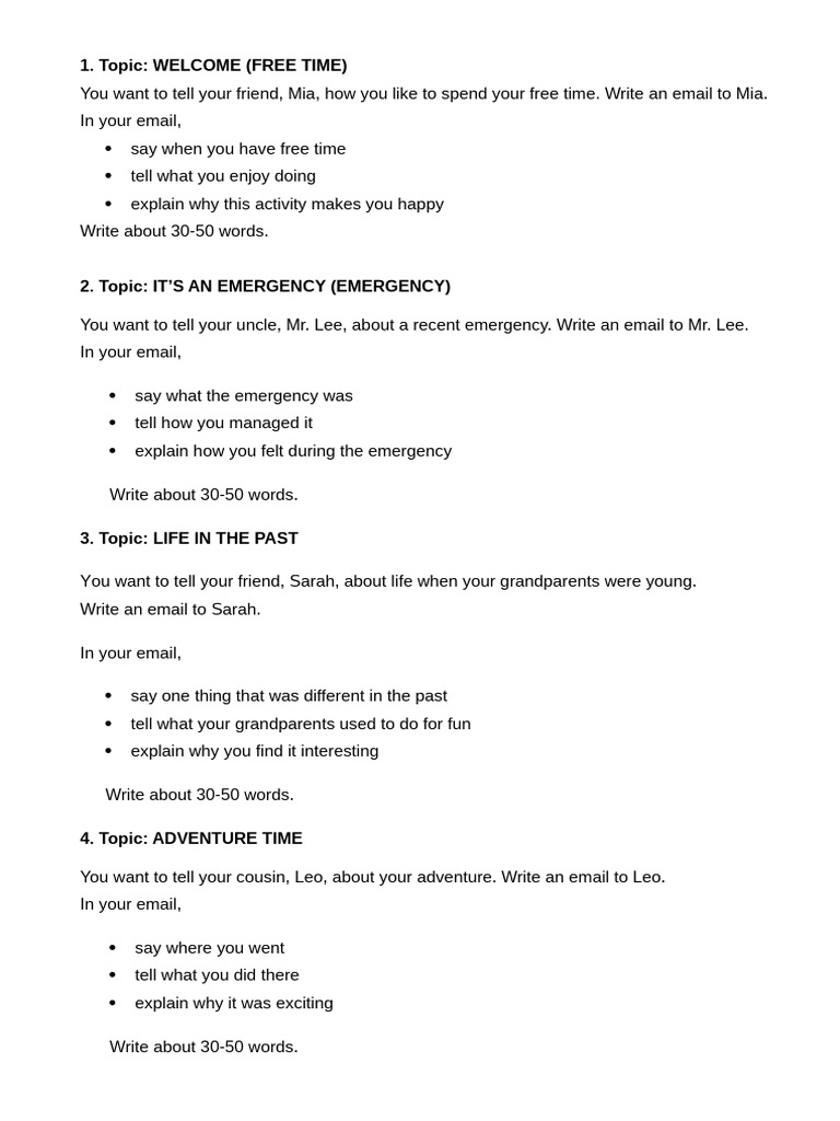Engaging Email Writing Prompts | PDF | Chocolate