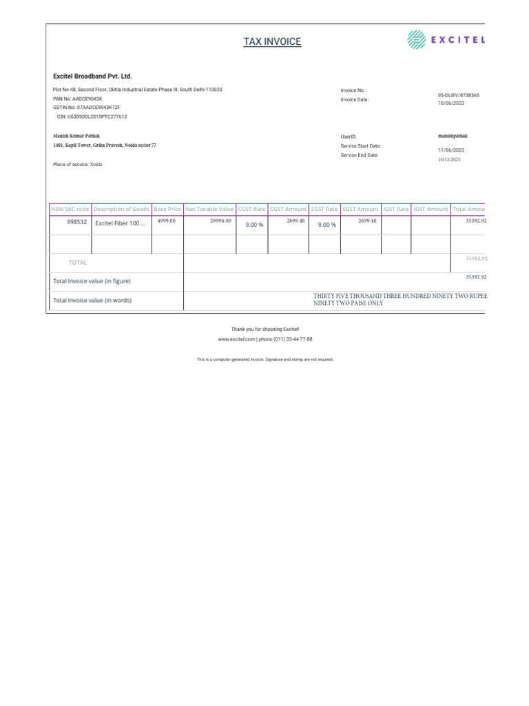 Internet Invoice - Part 1 | PDF | Public Finance | Government