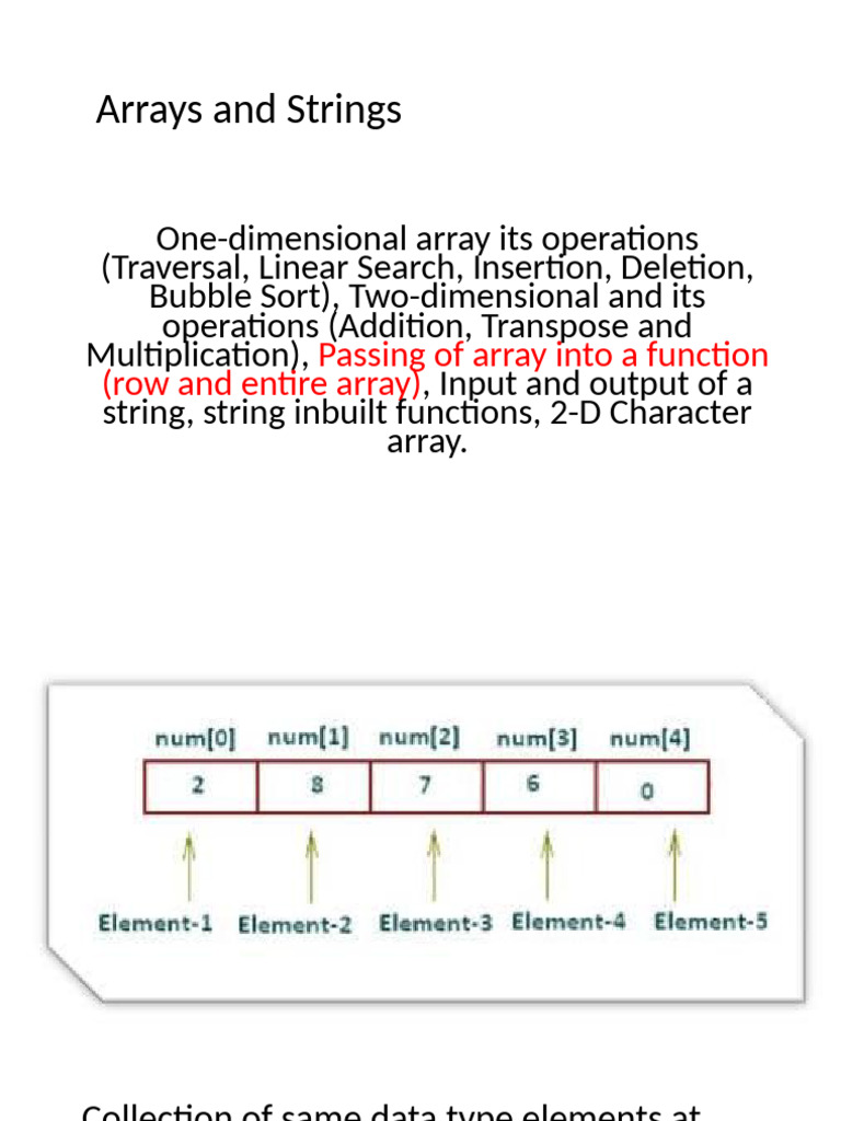 Arrays and Strings: Operations Guide | PDF | Integer (Computer Science) | String (Computer Science)