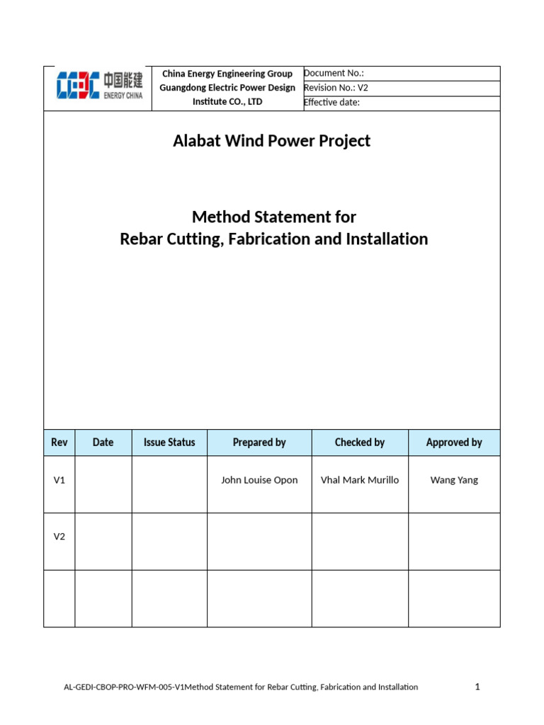 1-5-25MS For Rebar Cutting, Fabrication and Installation | PDF ...