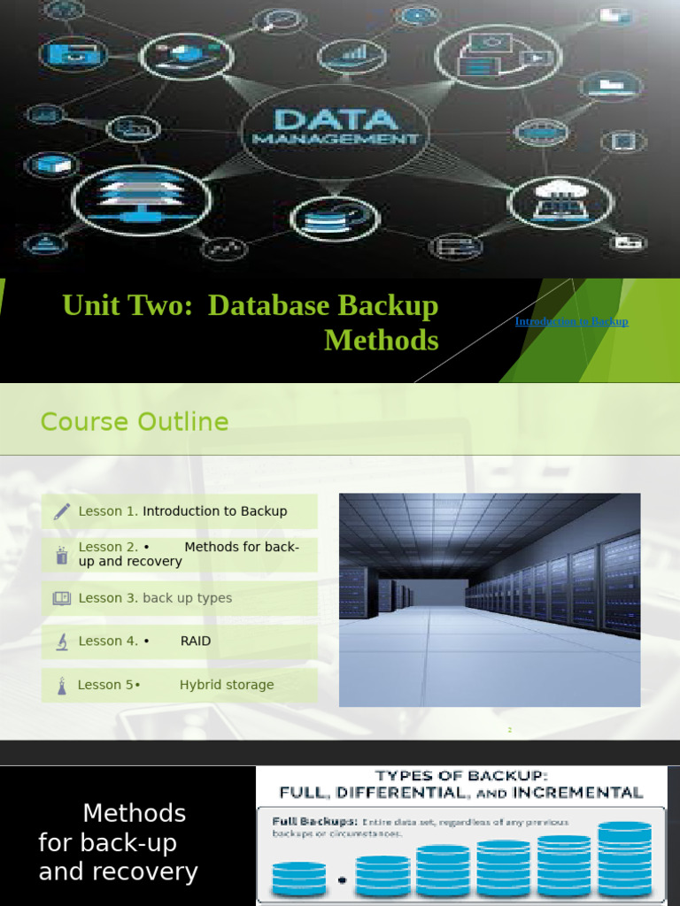 Unit Two Database Back Up | PDF | Backup | Computer Data Storage