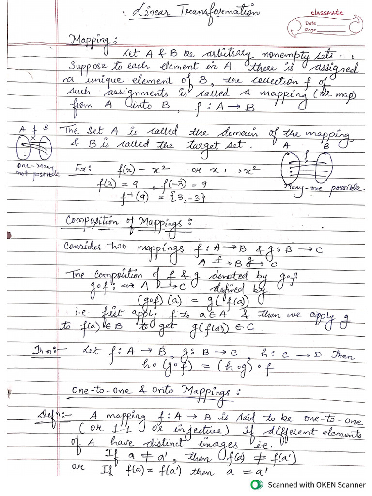 Linear Transformation First Half | PDF