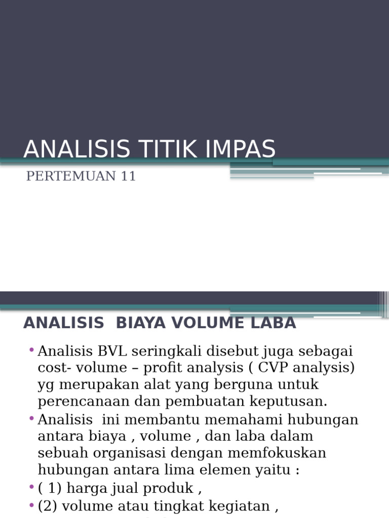 Analisis Titik Impas | PDF
