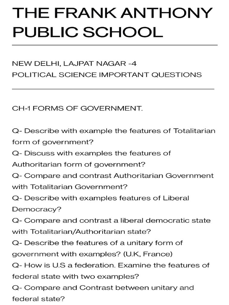 Political Science Study Guide | PDF | Constitution | Justice