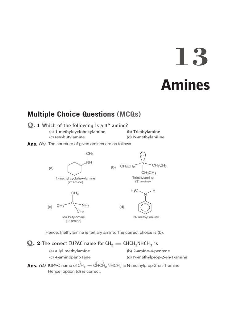 exemplar amines | PDF | Amine | Chemistry