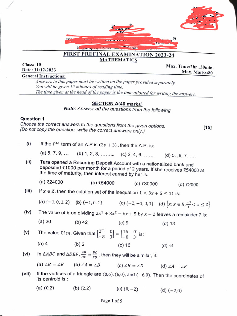 First Prefinal Examination | PDF