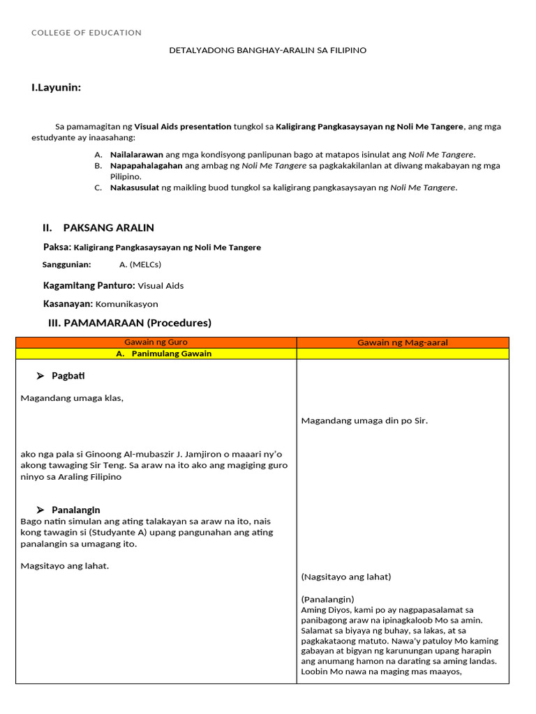 1st LP For Practicum | PDF