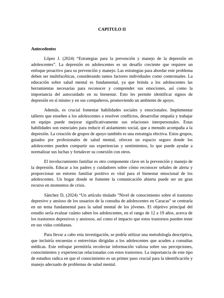 Capitulo I1 | PDF | Depresión (estado de ánimo) | Trastorno depresivo mayor
